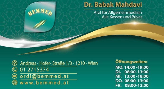 Dr. Babak Mahdavi | Praktischer Arzt in 1210 Wien - DocFinder.at